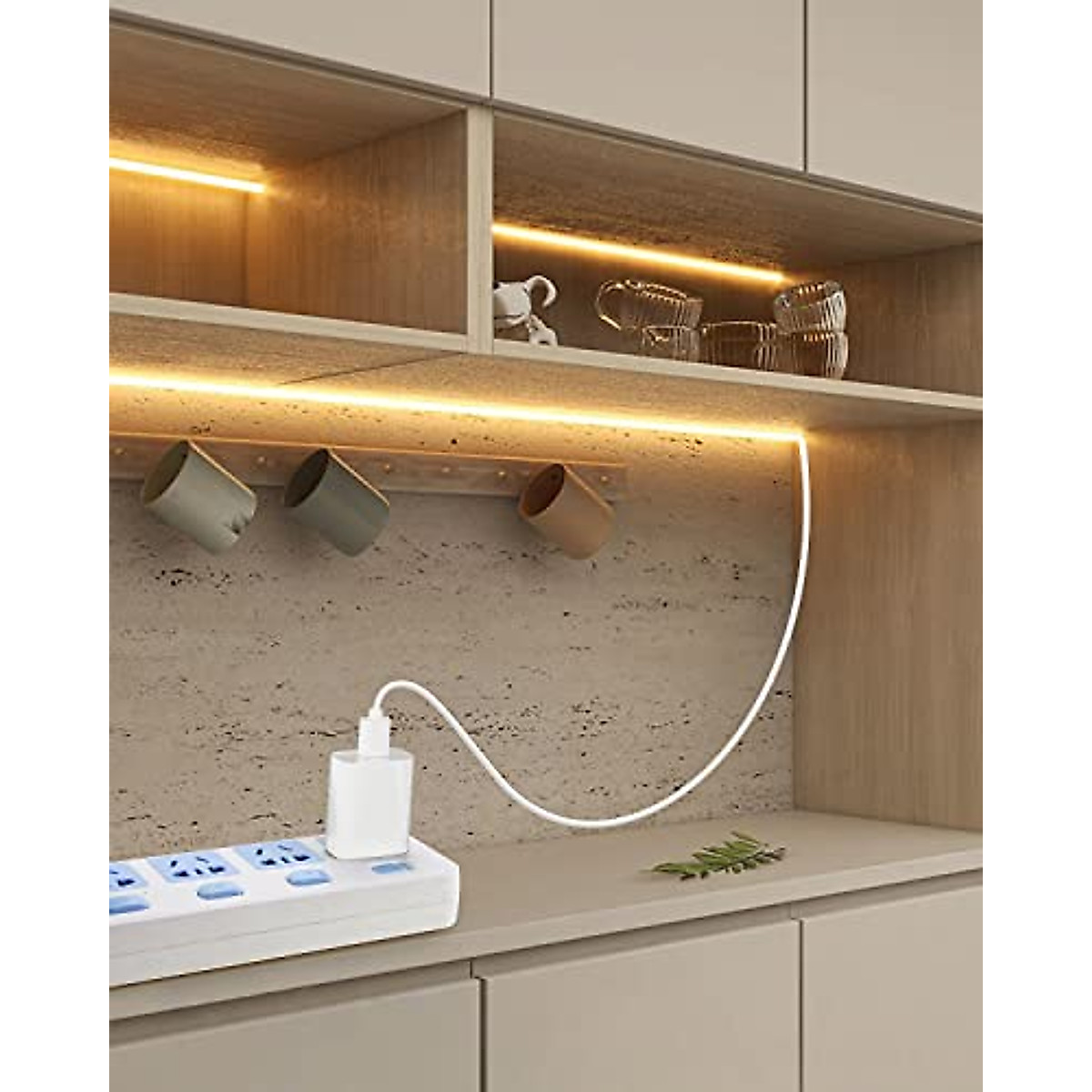Aclorol USB COB LED Strip Lights Warm White Led TV Backlight 5V 1M 3.28FT 320Leds 3000K CRI85+ FCOB COB Flexible Lights with 1M USB Powered for Bedroom Under Cabinet Kitchen DIY Lighting Project