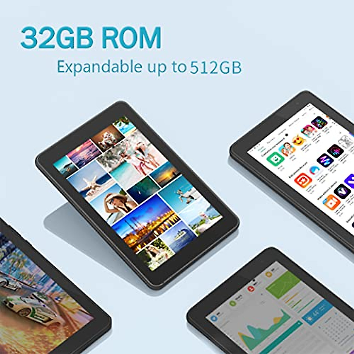 Epink (2021 Upgrade) 7 inch Tablet, Android 10, 32GB Storage, Quad-Core Processor, IPS HD Display, Wi-Fi, Bluetooth, Black