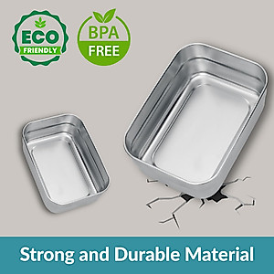 Kichenly Stainless Steel Lunch Box Containers with Silicone Lids – One 25oz and Two 8oz Containers Set – Lunch Box for Kids, Toddler Snack Containers – Perfect for School (Orange)