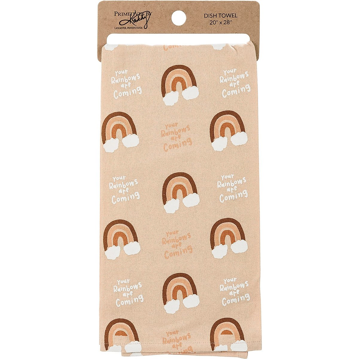 Primitives by Kathy Your Rainbows are Coming Decorative Kitchen Towel