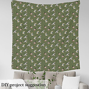Jejeloiu Cute Mallard Duck Fabric by The Yard 1 Yard Wild Duck Hunting Decorative Waterproof Outdoor Fabric Teens Hunting and Fishing 3D Wild Animal Upholstery Fabric for Chairs Green Outdoor Fabric