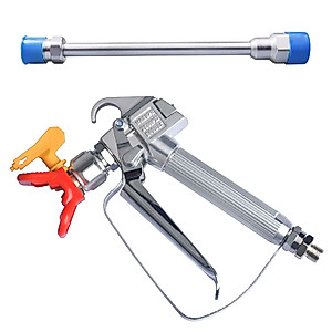 JWGJW 120028 Airless Paint Spray Gun,High Pressure 3600 PSI /517 Tip Swivel Joint with 10 Inch Extension Pole