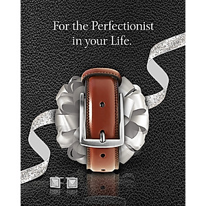 Access Denied Genuine Leather Dress Belts For Men - Mens Belt For Suits, Jeans, Uniform Brown Belt - Designed in the USA