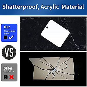 Shower Fog Free Mirror Shave (Medium 2 Pcs 6"x4") Shower Mirror Fogless for Shaving,Unbreakable Anti Fog Mirror,Portable Handheld Mirror, Frameless Plastic Makeup Mirror, Bathroom Wall Mirror Hanging