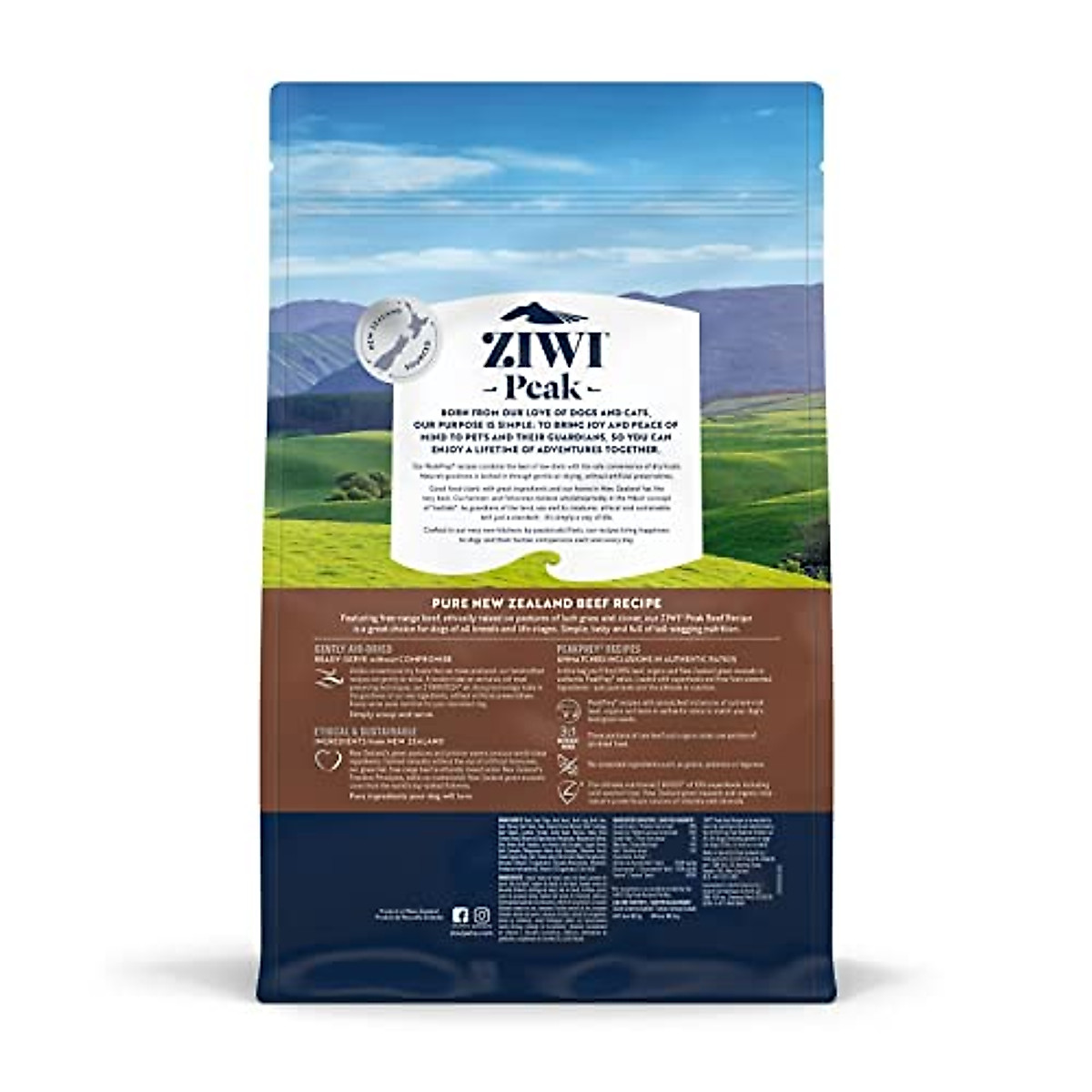 ZIWI Peak Air-Dried Dog Food – All Natural, High Protein, Grain Free and Limited Ingredient with Superfoods (Beef, 2.2 lb)