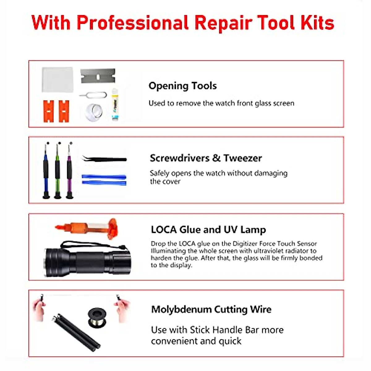 Tpyag for iPhone 14 Pro Max Screen Replacement, Glass Replacement for iPhone 14 Pro Max 6.7 inch, Screen Repair Kit with Waterproof Adhesive(NO OLED & Touch Digitizer)