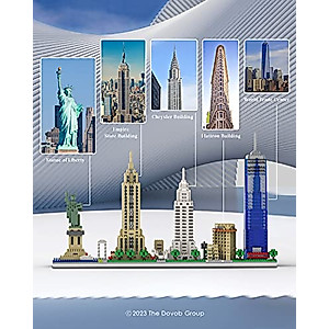dOvOb Architecture New York Skyline Micro Mini Blocks Building Set, 3048 Pieces Bricks,3D Puzzle Collection Model Kit as Gift for Adults or Kids