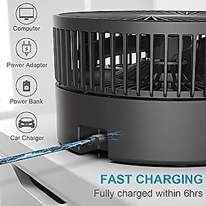 GONGDAO Oscillating Standing Fan-Portable & Foldable, Rechargeable Battery Operated Fan, Used as a Floor Fan or a Desk Fan, Adjustable Height, 8 inch 10000mAh, Quiet