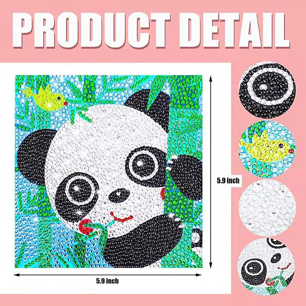 SOTYIOO Diamond Painting Kit for Kids, 6 Pieces 5D Full Drill Diamond Painting Kits for Beginners DIY Diamond Art Craft Set for Home Wall Decor 6x6 inch