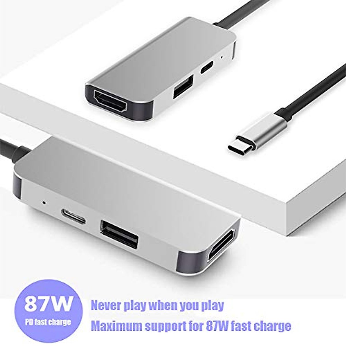 XUNMAIFHB Portable Docking Station,Type-c hub to hdmi Multi-Function Expansion Dock usb3.0 HD Converter USB-c hub with PD HDTV UHD Fast Transmission