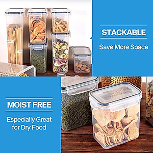 Airtight Food Storage Container Set 14 Pack, Kitchen and Pantry Organization Containers, BPA Free Plastic Cereal Containers with Easy Lock Lids, Kitchen Decor with 24 Labels & Marker