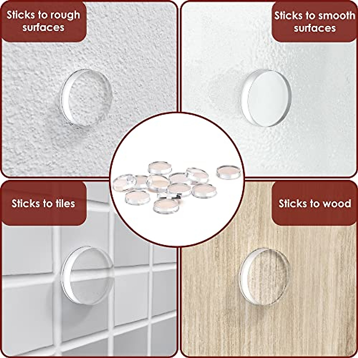 WEIDEBACH® 12x Discreet Door knob Stopper Transparent, Door Bumper Pads self-Adhesive 0.79x0.2 in, Elastic Wall Bumper Transparent, Rubber Wall Door Stop, Adhesive Rubber Door Stopper Bumpers
