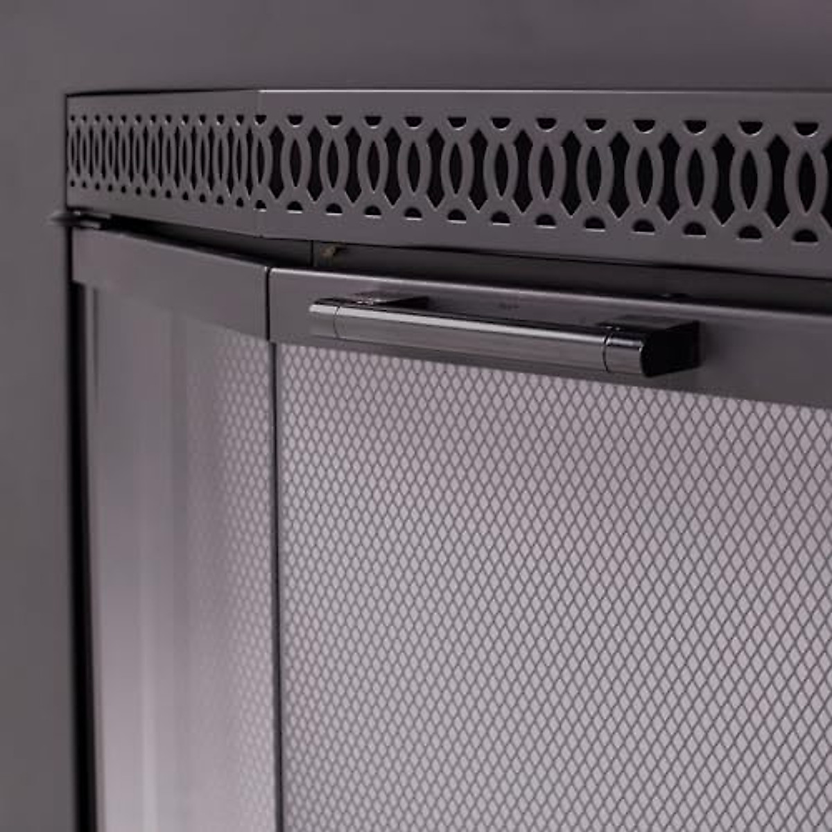 Pleasant Hearth Gavin Medium Black Fireplace Glass Door Screen