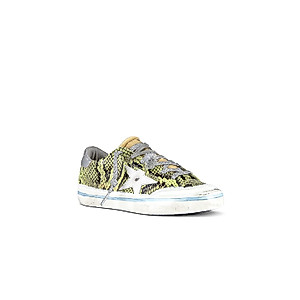 Golden Goose Women's Superstar Penstar Sneaker (Lime Black/White/Silver, numeric_6)