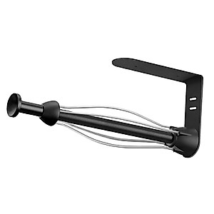 Paper Towel Holder Under Cabinet: Single Hand Operable Wall Mount Paper Towel Roll Holder with Damping Effect | Self-Adhesive or Screw for Kitchen | Bathroom (Black)