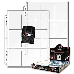 BCW 9-Pocket Trading Card Sleeves for 3 Ring Binder - 200 Count | Top Loading Card Protector Pages | Acid-Free, Polypropylene Pages | Fits 3-Ring Binders | Perfect for MTG, Pokemon, Sports Cards