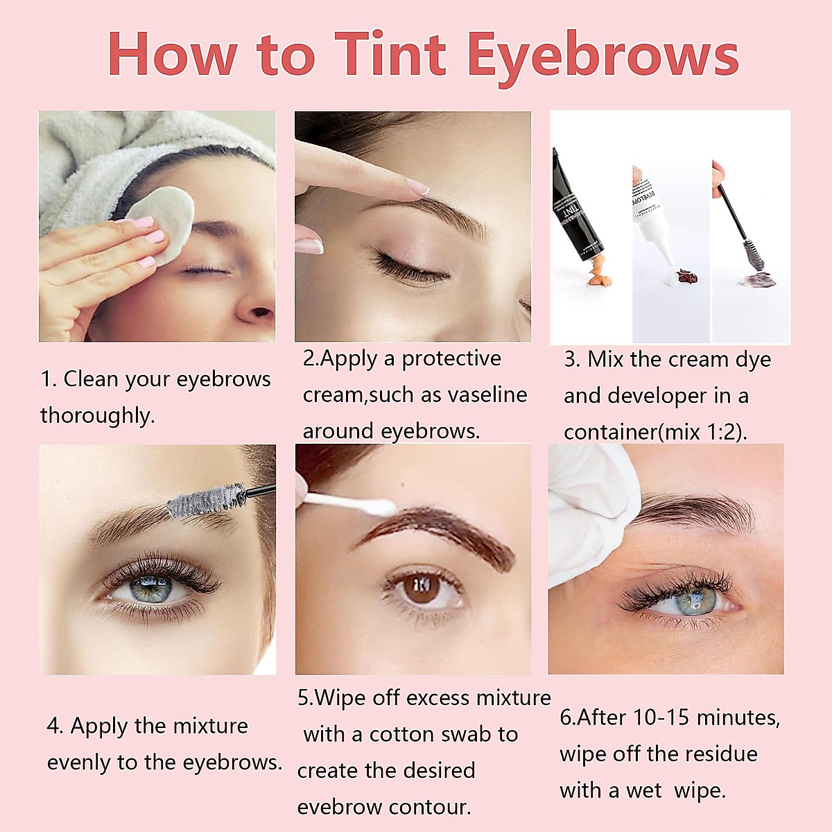 Eyebrow Color Kit, 2 in 1 Eyelash & Eyebrow Color Set-Quick and Thick Coloring Natural Eyebrow Kit Professional DIY at Home Use 10ml (Coffee)