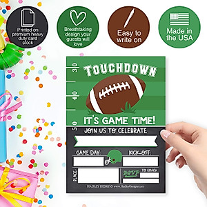 Hadley Designs 25 Football Birthday Invitations for Boys Football Party Invitations for Boys - Football Birthday Party Invitations for Boys, Party Invites Kids