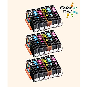 ColorPrint Compatible BCI-6 Ink Cartridge Replacement for Canon BCI6 BCI 6 BCI3e for PIXMA MP600 MP780 MP960 iP3000 iP3300 iP4000 iP5000 iP5200 iP6000D iP8500 Printer (3BK,3C,3M,3Y,3PC,3PM,18-Pack)