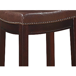 Linon Home Décor Kingston Backless Barstool by Linon, 32" x 18.75" x 13.25", Brown Patch Bar