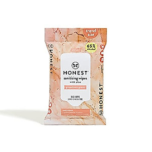 The Honest Company Sanitizing Alcohol Wipes, Grapefruit Grove, 15 Count (Pack of 10)