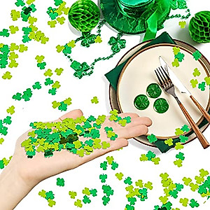 3 Pieces St. Patrick’s Day Table Shamrocks Signs Glitter St. Patrick's Table Decor Green Shamrock Table Decorations for Home Office Irish Themed Party Decor