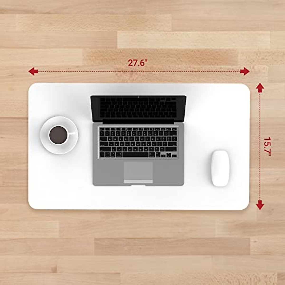 SANODESK Medical Adjustable Overbed Bedside Table with Hidden Casters, Pneumatic Mobile Laptop Computer Standing Desk Cart with Tray, Hospital and Home Use(27.6" W x 15.7" D, White)