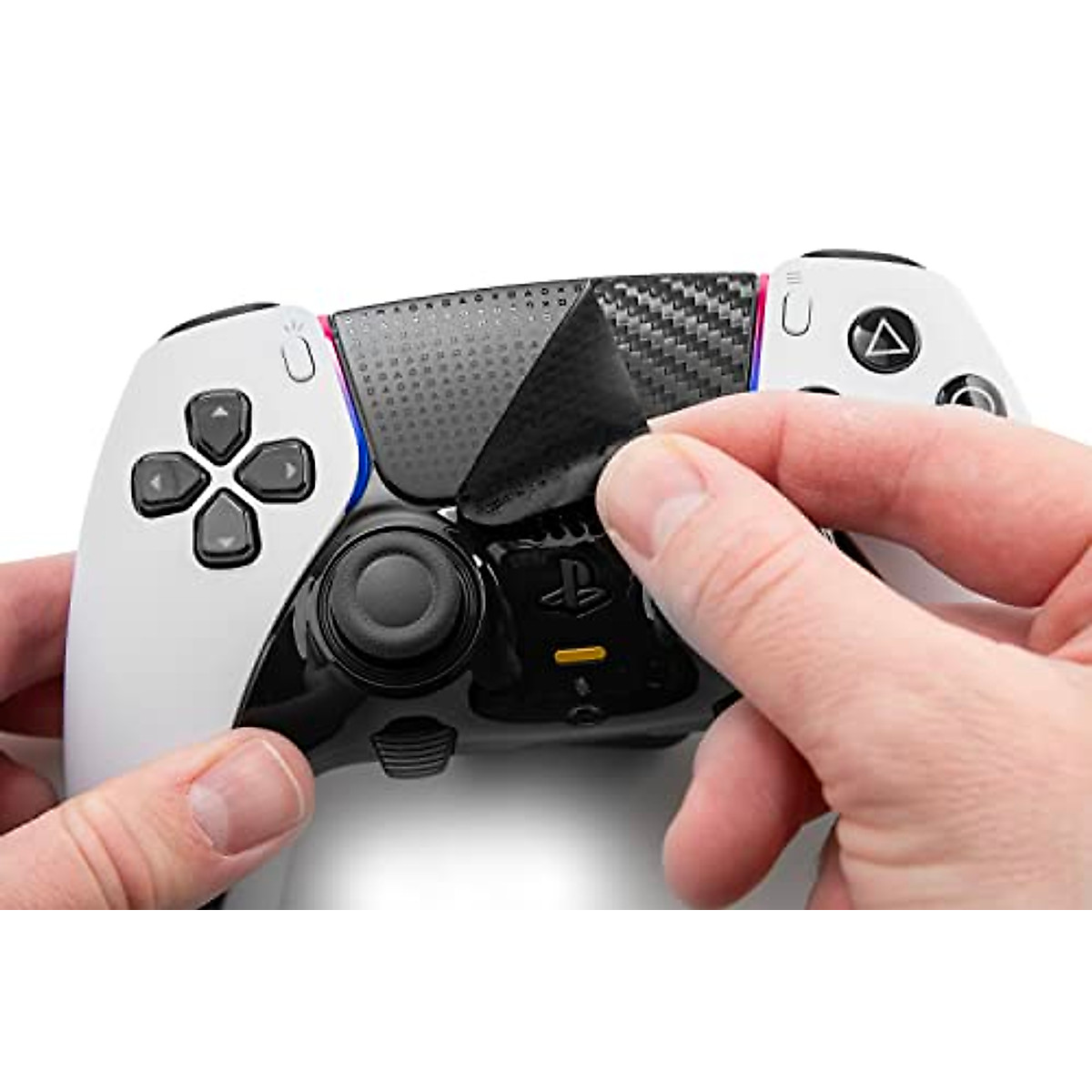 Skin Compatible with Dualsense Edge - TouchProtect Cover to Protect, Add Style, & Enhance Your PS5 Dualsense Controller's Trackpad with Texture! (Carbon Fiber - Black)