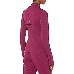Amazon Essentials Women's Active Sweat Zip Through Jacket, Plum, Large