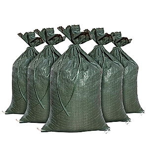 Sandbaggy - Heavy Duty Empty Sandbags For Flooding (14" X 26") - Poly Sand Bags For Flood Barrier, Weight, Construction, Earth Bag Homes - Reusable, UV Resistant - Tie Strings Attached (10 Bags)