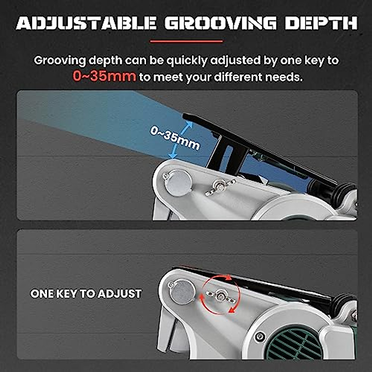 Huanyu Electric Wall Chaser 1 time Molding Wall Groove Cutting Machine Infrared Sighting 4800W Cutting Width 40mm Depth 35mm Wall Chaser Concrete Cutter Magnesium Alloy for Cement Brick Marble 110V