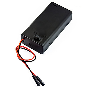 crazydiodes 2pcs Battery Holder 2 Slots aa 1.5v Total 3v Battery Box with Female Pin Header On Off Switch