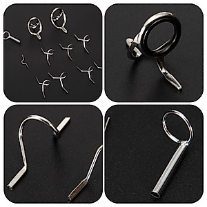 Fly Fishing Rod Building Kit Rod Tip Eye Rings Repair Kits Fishing Rod Guides Top Tip Deep Sea Rod Guide Ring Set 11Pcs
