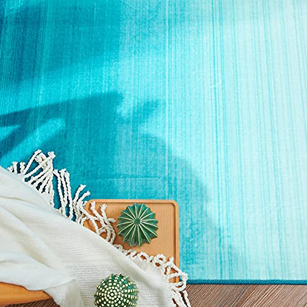 jinchan Area Rug 3x5 Blue Twilight Rug Modern Abstract Entryway Rug Accent Rug Indoor Ombre Print Mat Low Pile Soft Carpet Contemporary Floor Cover for Kitchen Bedroom Decor Non Slip