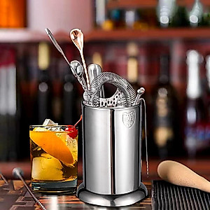 IMEEA Straw Holder for Counter SUS304 Stainless Steel Straw Dispenser Coffee Stirrers Holder