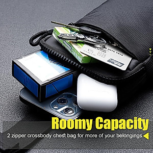 USHAKE Mini Sling Bag for Men Women - Small Crossbody Bag Casual Phone Chest Bag for Hiking Traveling Gifting Blue