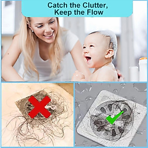 50Pack Disposable Shower Drain Hair Catcher,Easy to Install and Clean Suit for Bathroom,Bathtub,Kitchen Sink, 4" X 4" Square Drain Cover