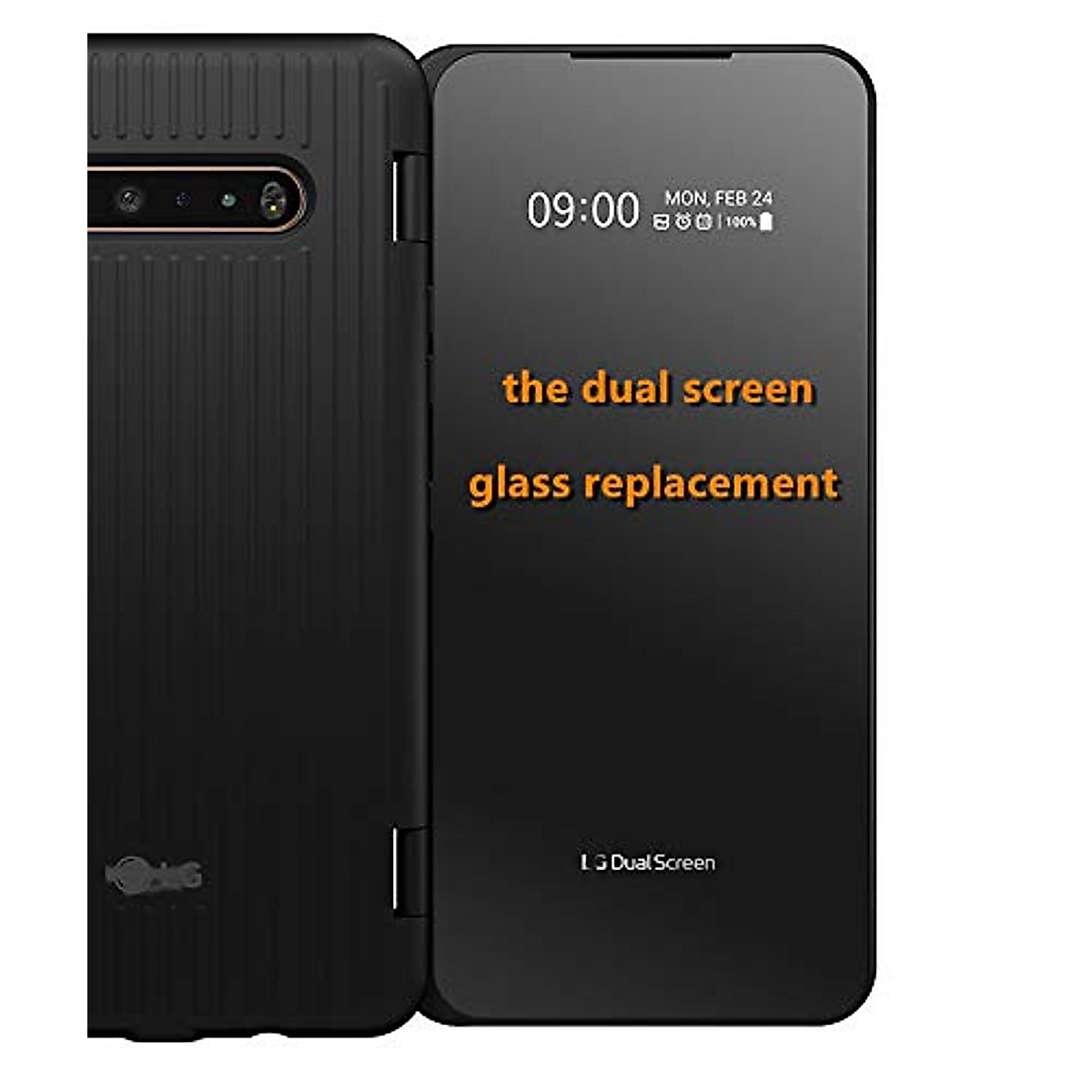 5Pcs V60 ThinQ Dual Screen Front Screen Glass Replacement with Pre- Installed Tape for The Case Cover for LG V60 ThinQ All Model +Tools
