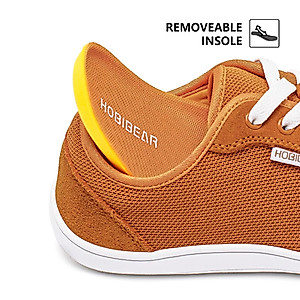 HOBIBEAR Barefoot Minimalist Shoes Womens Mens | Zero Drop | Wide Width Fashion Sneaker Orange,Women 9/Men 8
