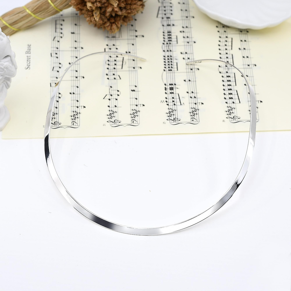 AeraVida Minimalist Contempo Plain Sterling Silver Choker Necklace