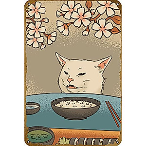 Woman Yelling at a Cat 2 Poster Retro Metal Tin Vintage Sign 12 X 8 Inch Home Bar Man Cave Wall Decor