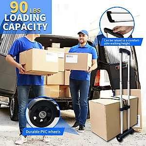 Aluminum Folding Hand Trucks,Small Folding Hand Truck Dolly with 2 Wheels,Collapsible Cart Portable Dolly,Lightweight Travel Hand Truck/Heavy Duty Moving Dolly for Airport Travel Moving Use