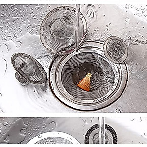 UUYYEO 20 Pcs Small Mesh Sink Strainer Stainless Steel Mesh Round Filter Garbage Disposal Basket Filter Drain Hair Catcher