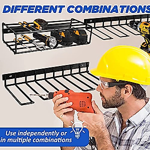 Floating Tool Shelf Holder Wall Mounting Alloy Steel Storage Rack Space Saving 50kg 110lb Load Capacity for Handheld Power Tools