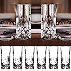 Crystal Highball Glasses, Glass Drinking Glasses [Set of 6] for Water, Juice, Beer, Wine, and Cocktails - Special Edition Glassware Set
