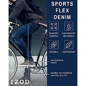 IZOD Men's Jeans | Ultrasoft Stretch Denim | Straight Leg Jeans with Sportflex Waistband for Men, Size 40W x 32L, Soft Blue