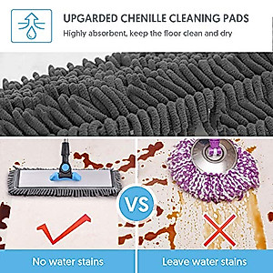 Microfiber Dust Mop for Hardwood Floors - MANGOTIME Dry Floor Mop for Floor Cleaning Hardwood Wood Tile Vinyl Laminate, Wet Flat Mop with 4 Washable Reusable Microfiber Pads and Aluminum Mop Head