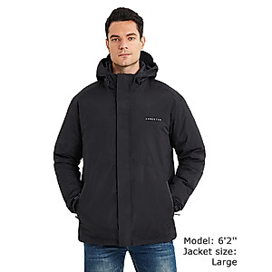 Venustas Men's 3-in-1 Heated Down Jacket, Electric Puffer Jacket with Battery, 90% Down Fill, Winter Snow Ski Heated Coat