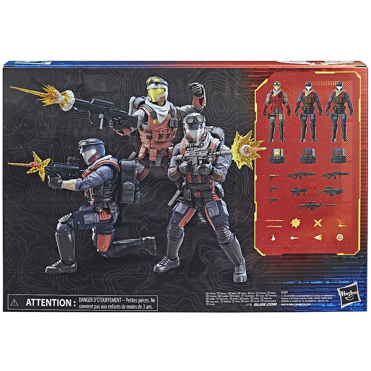 G.I. Joe Classified Series Series Cobra Viper Officer & Vipers Figures 47 Toys, Multiple Accessories, Custom Package Art, Multicolor, F4559