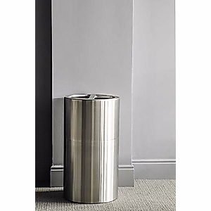 Safco Products 9931SS Dual Bin Recycling and Trash Can, 30 Gallon Total, Two Separate Liners, Decals Included, Silver